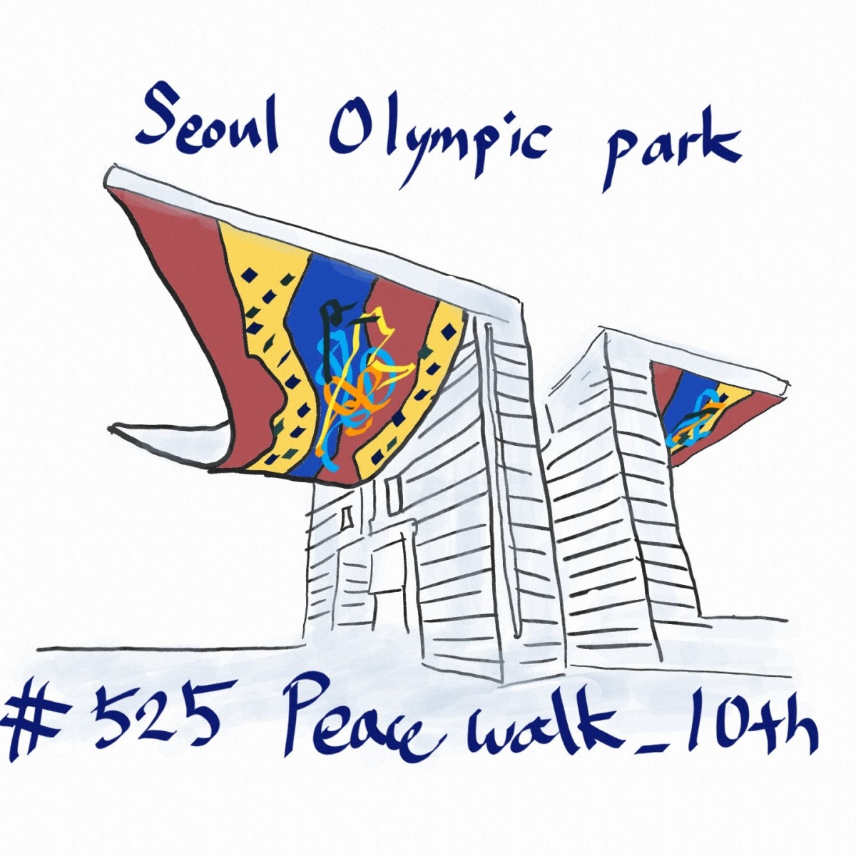 My First Pad Drawing with 525 Peace Walk - A STEP TOWARDS PEACE